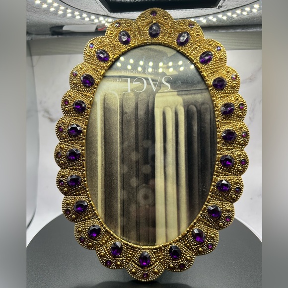 Sage | Accents | Sage Purple Jewel And Gold Picture Frame Hollywood ...